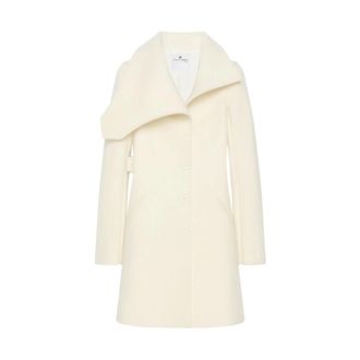 Courr&egrave;ges Cremefarbener Mantel mit Asymmetrischem Kragen und G&uuml;rtel - - Coats - Damen - Beige - S