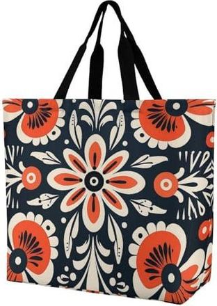 Generic Motif Rouge Et Blanc Sac A Main Femme Grand Sacs De Courses R&eacute;utilisable Sac Fourre-Tout Pour Gym Plage Shopping