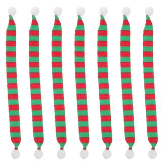 BESPORTBLE 20 St&uuml;ck Kleiner Weihnachtspuppenschals aus Flexiblem Strick Zarte Stoffpuppenschals In Rot Gr&uuml;n mit Bommel Dekorative Schals f&uuml;r Spielzeugfiguren und