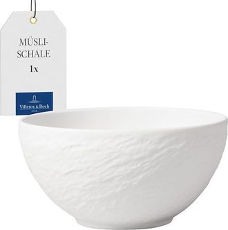 Villeroy & Boch Manufacture Rock Blanc M&uuml;slischale 14 cm Wei&szlig;, Sp&uuml;lmaschinenfest, Mikrowellensicher, Sch&auml;lchen, Kleine Sch&uuml;ssel f&uuml;r M&uuml;sli, Snacks oder Dips, Schale, B