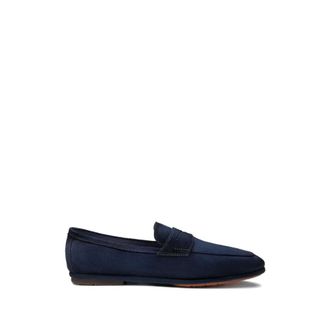 Santoni Homme, Chaussures, Bleu, Taille: 42 1/2 EU Mocassins en daim