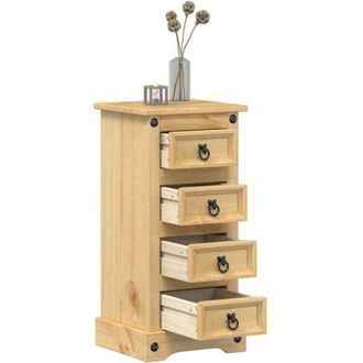 vidaXL Nachttisch Corona 35x32,5x74 cm Massivholz Kiefer Vidaxl