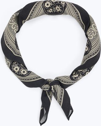 Fursac Bandana en laine et soie &agrave; motif - Taille Unique - Homme