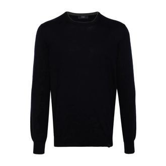 Fay Shirt mit Rundhalsausschnitt und Patches - - Knitwear - Herren - Schwarzk - 2XL