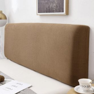 Generic Stretch Schutzh&uuml;lle in Unifarben BBB Queen King Full Bettkopfteil Bezug Staubdichter Schutzbezug f&uuml;r Schlafzimmerdekoration Kaffee Kingsize-Bett: 170-