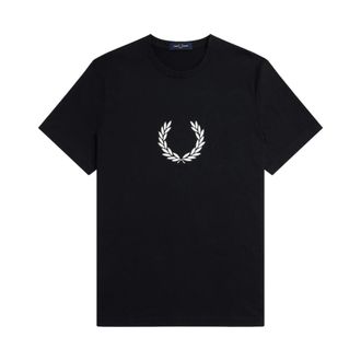 Fred Perry Laurel Wreath Graphic T-Shirt - - Tops - Herren - Schwarzk - 2XL