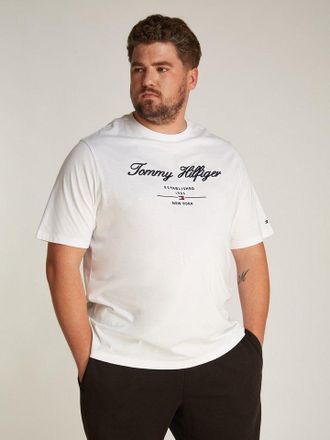 Tommy Hilfiger Big & Tall Rundhalsshirt BT-SCRIPT LOGO TEE-B in Gro&szlig;en Gr&ouml;&szlig;en, Logostickerei
