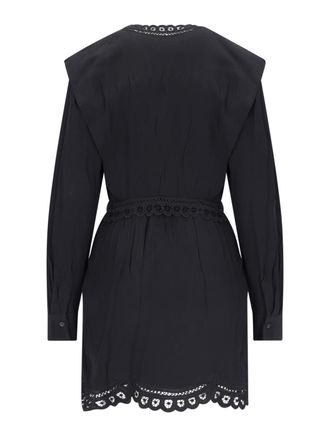 Isabel Marant Womens Broderie Anglaise Lace Dress Black Viscose
