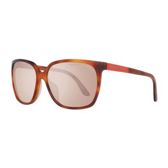 Porsche Design Femme, Accessoires, Brun, Taille: ONE Size Lunettes de Soleil Carr&eacute;es en Ac&eacute;tate Marron avec Protection UV