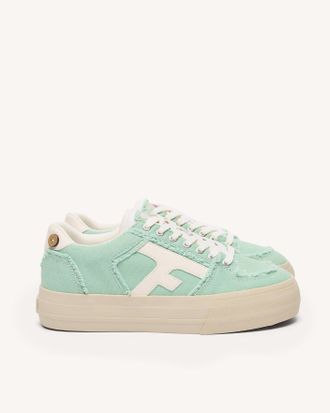 Faguo Baskets en toile vert menthe