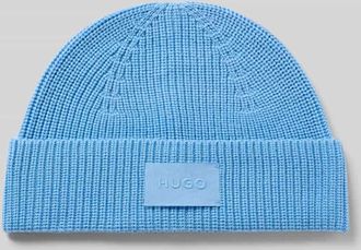 HUGO BOSS M&uuml;tze aus Wolle mit Logo-Patch
