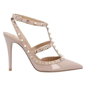 Valentino Garavani Hohe Schuhe - Patent Rockstud Caged Pump Beige - Gr. 37,5 (EU) - in Beige - f&uuml;r Damen