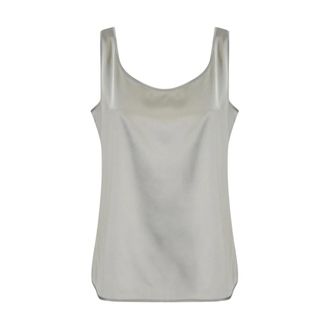 Max Mara Elegantes Seidentop Pan - - Tops - Damen - Grau - XS