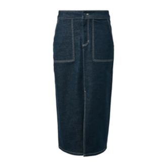 Comma Blauer Erwachsenen Rock Stilvolles Design - - Skirts - Damen - Blau - S