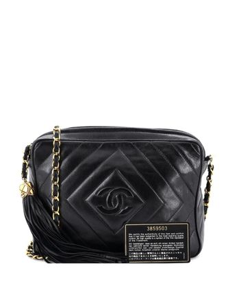 Chanel Diamond CC Camera Bag Chevron Lambskin Medium crossbody bag - Schwarz