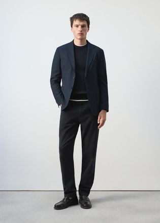 Mango Veste costume slim-fit poches bleu marine - Homme - 46 - MANGO MAN