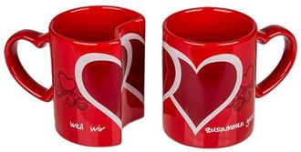 Out of the Blue Mug avec deux coeurs