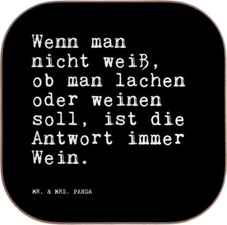Mr. & Mrs. Panda Untersetzer f&uuml;r Gl&auml;ser Wenn Man Nicht wei&szlig;,... - Geschenk, Trauer, Glas, deko, Spr&uuml;che, schlechte Laune, Freund, Lebensfrage, gl&auml;seruntersetzer, Freun