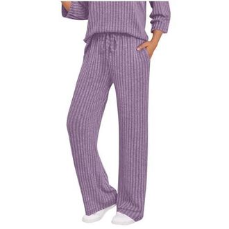 Generic Pantalon de jogging taille haute pour femme - Coupe ample - Avec poches - Léger - Cordon de serrage - Jambe droite - Pour gym, sport, yoga, salon - Co