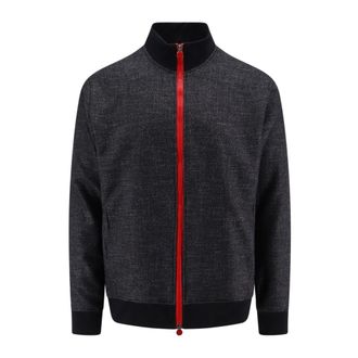 Kiton Luxuri&ouml;ser Wollmischung Rei&szlig;verschluss Sweatshirt - - Sweatshirts & Hoodies - Herren - Grau - L