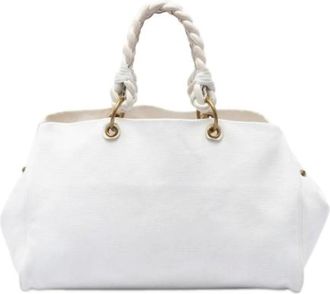 Bottega Veneta Sac cabas en toile Pre-owned - Femme - Pre-owned - Blanc - Taille: ONE Size