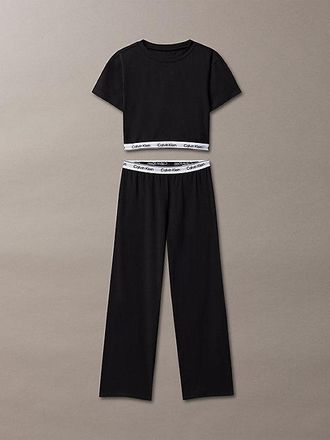 Calvin Klein Pyjama-set F&uuml;r M&auml;dchen - Icon Cotton Stretch - Ck Black - M&auml;dchen - 14-16 Jahre