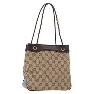 Gucci Sac Seau en Toile Pre-owned - Femme - Pre-owned - Beige - Taille: ONE Size