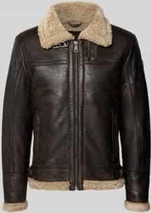 Gipsy Regular Fit Jacke in Leder-Optik Modell Airforce