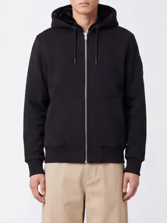 Moose Knuckles Sweat zipp&eacute; &agrave; capuche en coton m&eacute;lang&eacute; avec poche kangourou