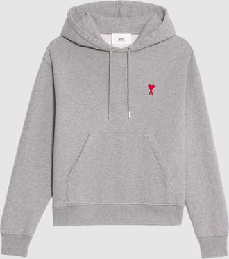Ami Sweatshirt Hoodie Unisexe ADC Coton Bio Gris Chiné