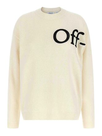 Off-white Rundhalspullover - Wei&szlig;