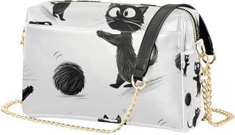 Mnsruu Sacs à bandoulière pour femme, sac à main en cuir avec boule de fourrure de chat