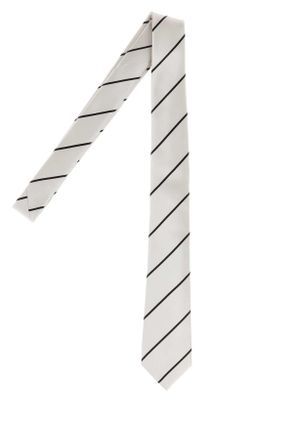 Tom Ford Mens Simply Regimental Tie 6cm Platinum Cinture Belt