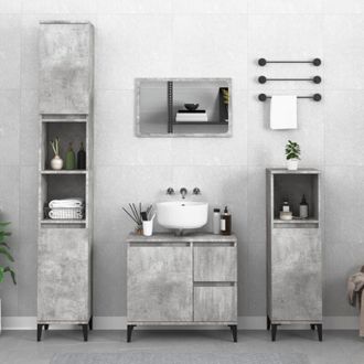 vidaXL Armoire de salle de bain gris b&eacute;ton 30x30x190 cm