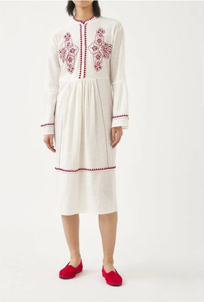 Antik Batik Robe Cindy Brod&eacute;e Lin et Coton Antik Batik