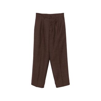 Costumein Checked Button-tab Trousers