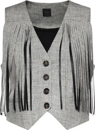 Pinko Pinko, Femme, Vestes, Gris, Taille: 38 FR Boretto Vest