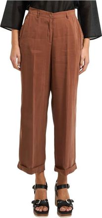 Gaud&igrave; Femme, Pantalons, Brun, Taille: 40 FR Pantalon Palazzo