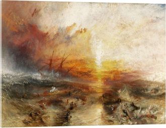Posterlounge Das Sklavenschiff Acrylglasbild von Joseph Mallord William Turner 80 x 60 cm Orange Wandbilder Wanddeko