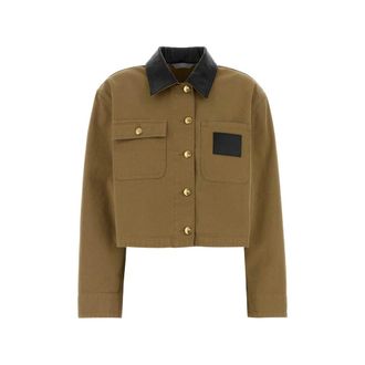 Balenciaga Leather-collar Cropped Jacket