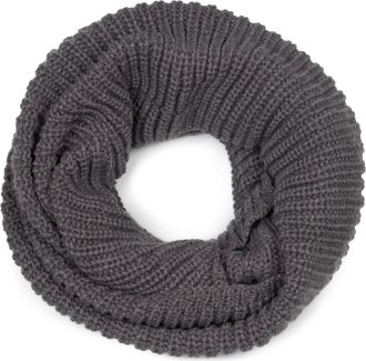 styleBREAKER Unisex Feinstrick Loop Schal einfarbig | Weicher elastischer Winter Schlauchschal in Feinripp Optik | Warmer Strick Loop f&uuml;r Damen und Herren, Dunkelg