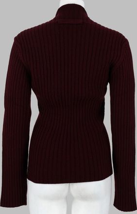 Victoria Beckham Ribbed Wool-Cashmere Sweater - Burgundy