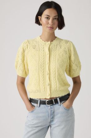 Levi's Pauline Pointelle Short Sleeve Cardigan - Damen - Gelb / Gelb
