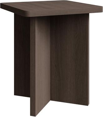 Selsey Quadratischer Couchtisch Esche Prestige - Holz Couchtisch Klein 42 cm mit geometrischer Basis, Eleganter Minimalismus im Japandi-Stil f&uuml;r Wohnzimmer, 