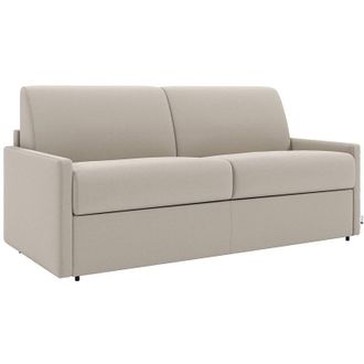 Vente-Unique Vente-unique - Canap&eacute; 4 places convertible express en tissu beige - Couchage 160 cm - Matelas 22 cm avec m&eacute;moire de forme calife