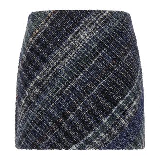 Missoni Femme, Jupes, Bleu, Taille: 38 FR Mini-jupe en m&eacute;lange de laine &agrave; carreaux