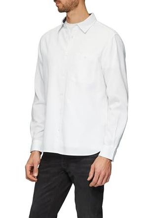 s.Oliver 2162219 Chemise &agrave; Manches Longues, Coupe Droite, Blanc, L Hommes