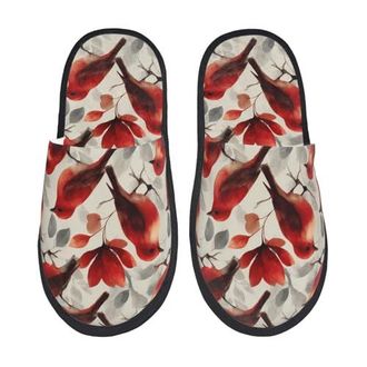 Generic Oiseaux Rouges (3) Homme Femme Pantoufles Confortable Chaussons L&eacute;g&egrave;res Slippers Pour Maison Hiver Int&eacute;rieur M