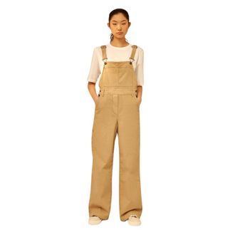Semicouture Gef&auml;rbter Gabardine Overall mit Verstellbaren Tr&auml;gern - - Jumpsuits & Playsuits - Damen - Braun - S