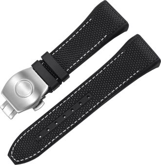 Generic LXGGUC Für Franck Muller V45 Serie 28mm Nylon Echtleder Silikon Schwarz Blau Faltschließe Uhrenarmband